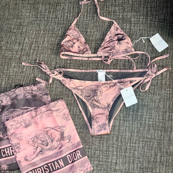 Dior | Swim | Christian Dior Pink Bikini Set | Poshmark